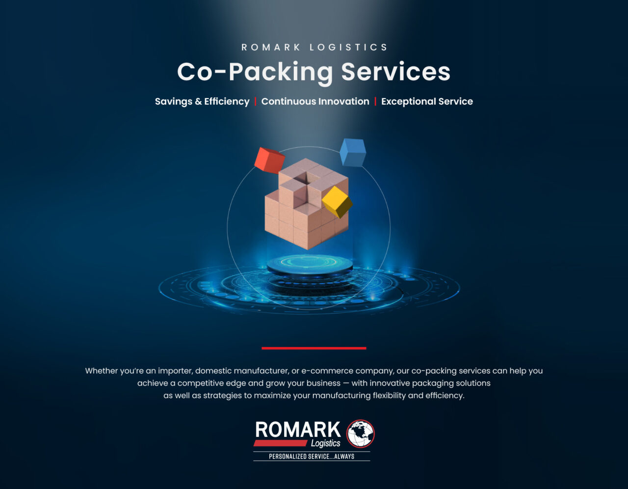 Co-packing Landing Page - Romark Logistics